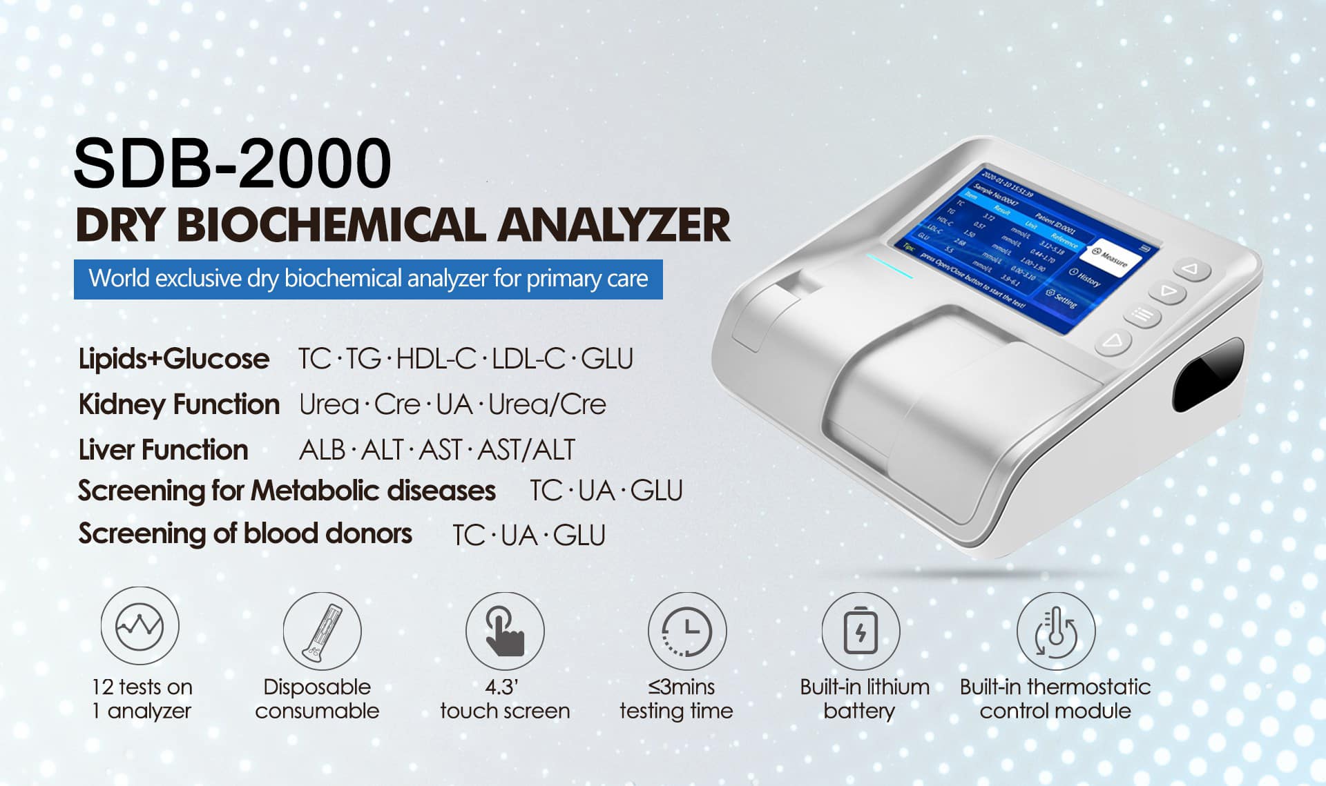 12 in 1 Accurate Dry Biochemical Analyzer SDB2000 - SoyMed